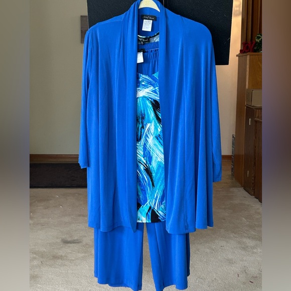 Slinky Brand | Pants & Jumpsuits | Slinky Brand Blue Pantsuit Sz L ...